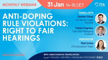 The ITA January monthly webinar is dedicated to “Anti-doping rule ...